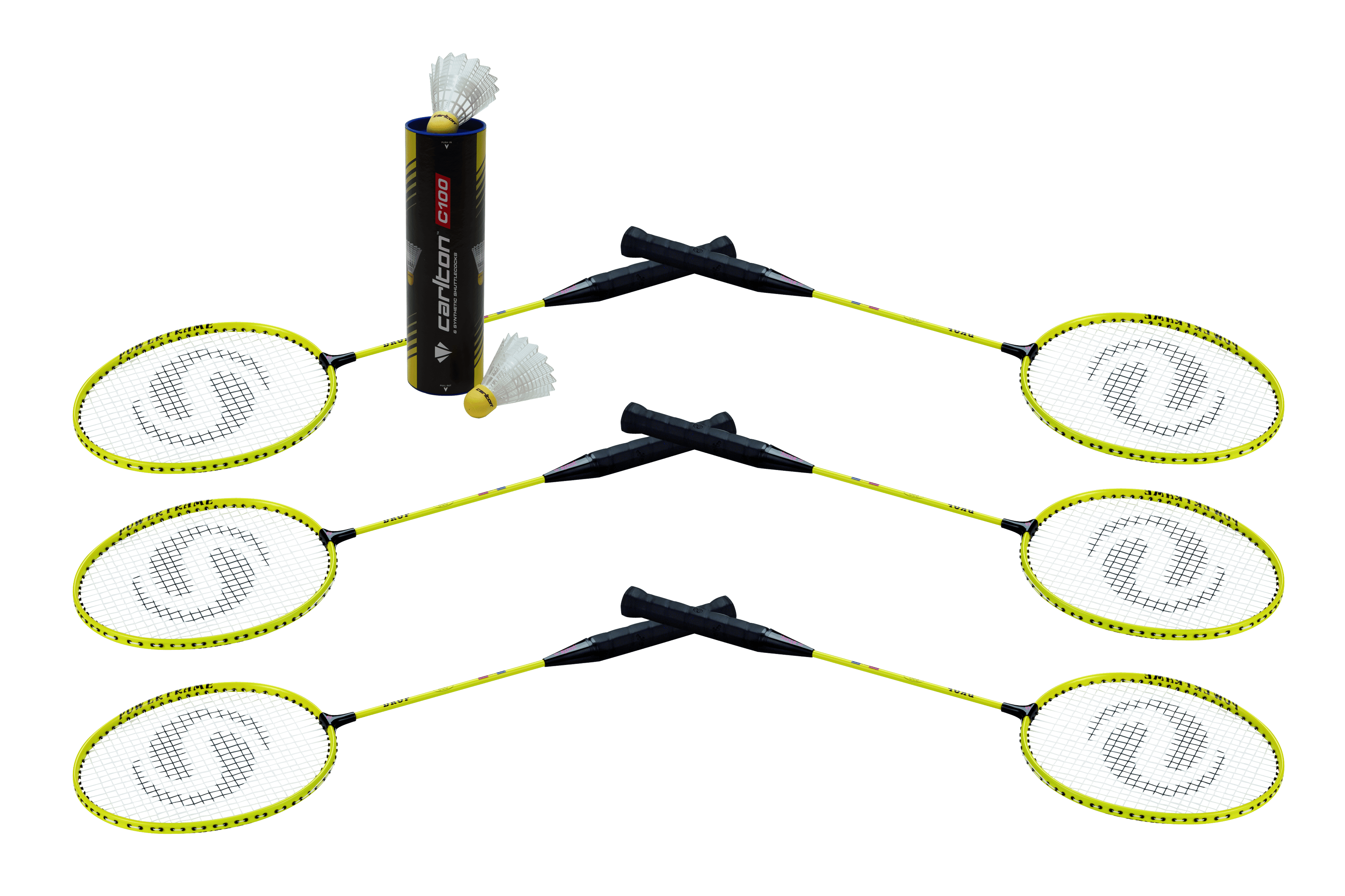Badmintonracket Drop set, 6 rackets + 6 shuttles | Nijha