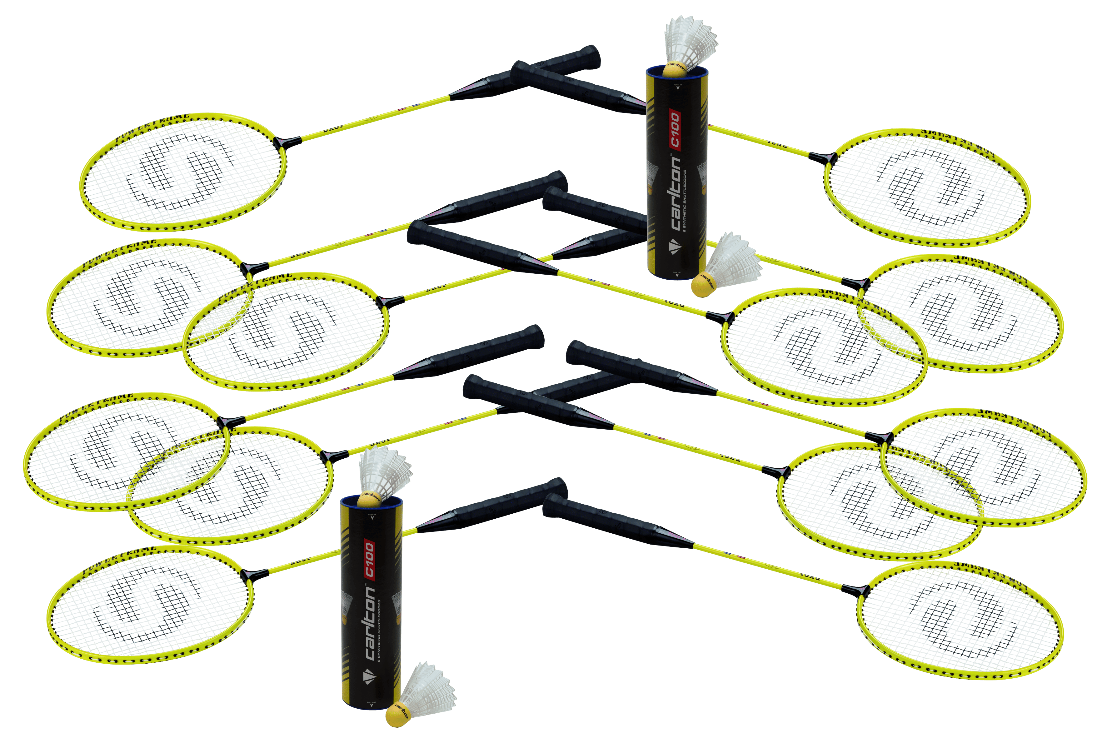Badmintonracket Drop set, 12 rackets + 12 shuttles | Nijha