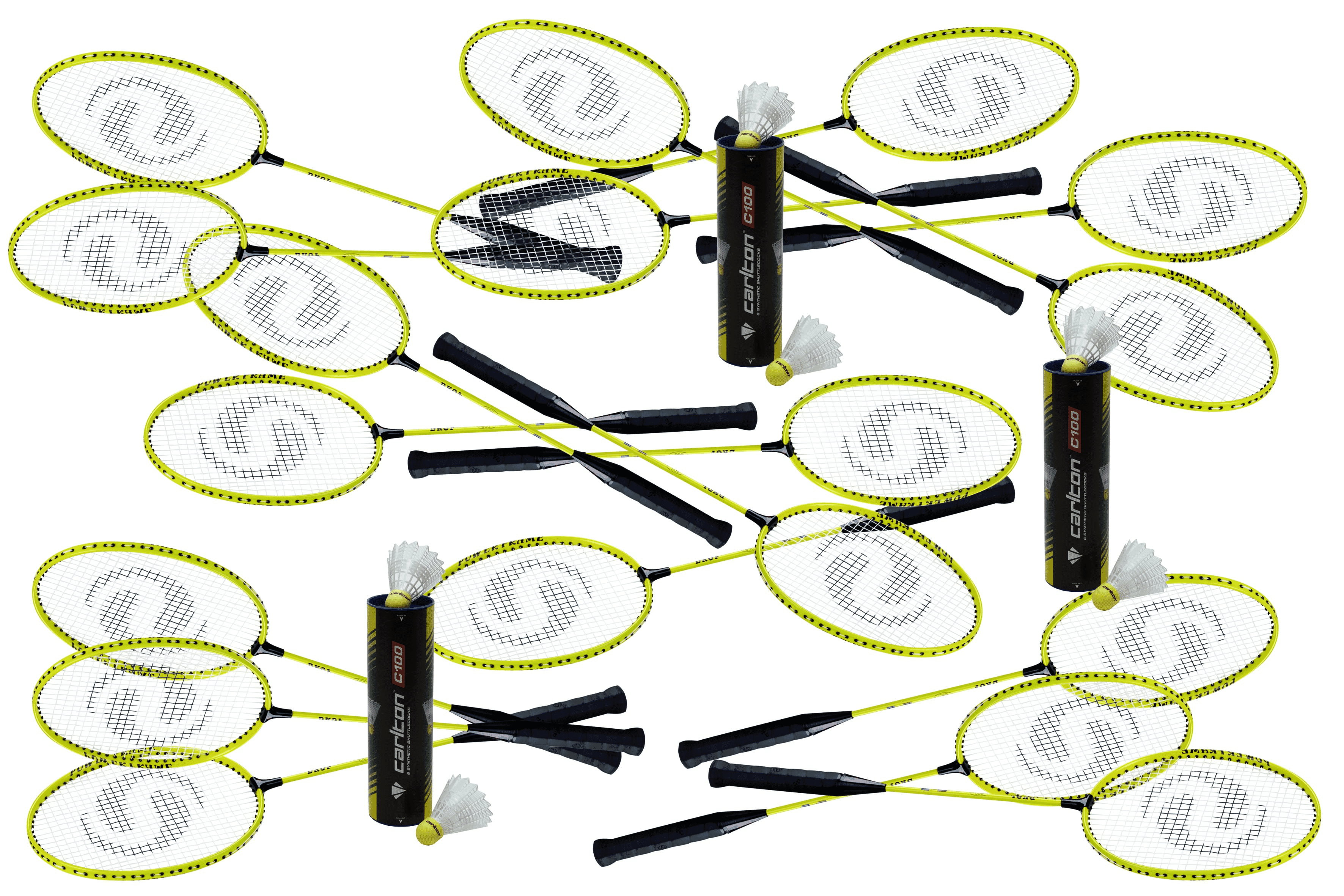 Badmintonracket Drop set, 18 rackets + 18 shuttles | Nijha